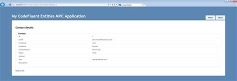 user interfaces generated by codefluent entities using out of the box