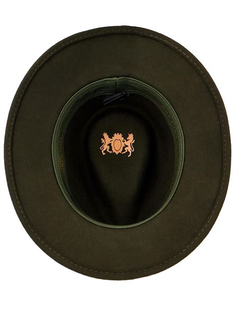 Classic Fedora Hat Dark Green Pure Wool Mens Hat Authentic 1940s