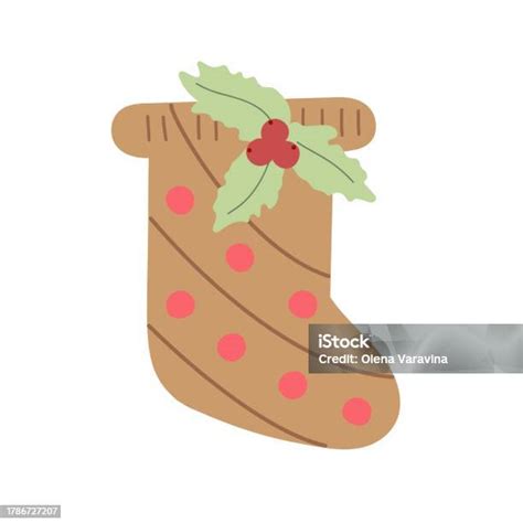 홀리 식물 손으로 그린 벡터 일러스트 레이 션 메리 크리스마스와 새해 복 많이 받으세요 축제 전통적인 겨울 휴일 장식 포스터 장식 인사말 카드 스티커 크리스마스 선물 스타킹