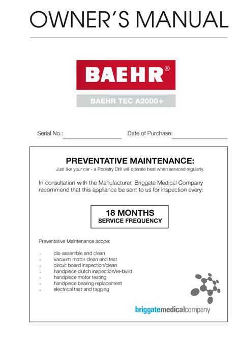 Baehr Tec A2000 Owners Manual Pdf Download Manualslib