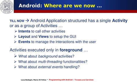 Ppt Programming With Android Notifications Threads Services