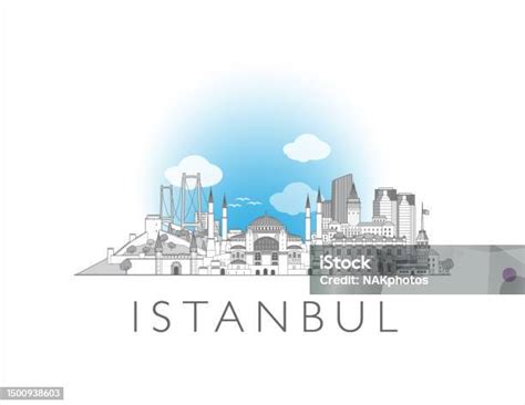 이스탄불 터키 도시 풍경 라인 아트 스타일 벡터 일러스트레이션 박물관에 대한 스톡 벡터 아트 및 기타 이미지 박물관 아이콘 메이든 타워 Istock