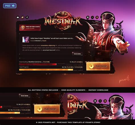 Metin2 Game Patcher Psd Template Westwar Pixarts Store