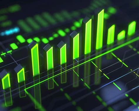Dynamic Bar Chart With Neon Green Spikes Showing A Market Surge Premium Ai Generated Image