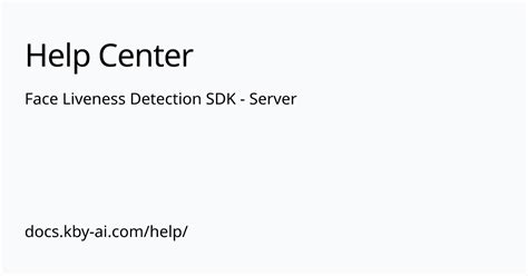 Face Liveness Detection Sdk Server Help Center