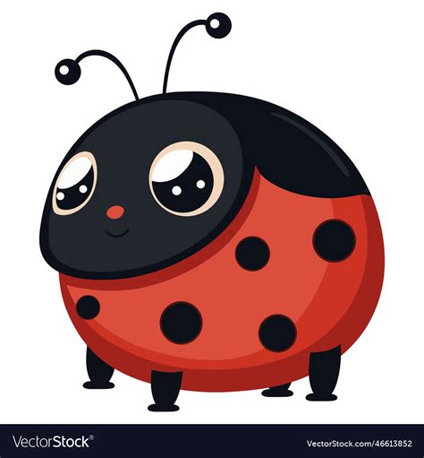 Smiling Ladybug Cute Cartoon Characters Royalty Free Vector