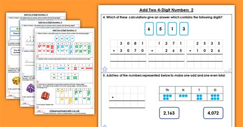 Add Two 4 Digit Numbers 2 Homework Extension Year 4 Addition And