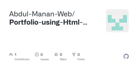 Github Abdul Manan Webportfolio Using Html Css Js