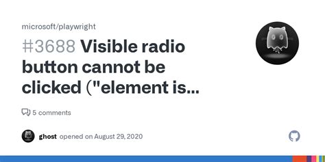 Visible Radio Button Cannot Be Clicked Element Is Outside Of The