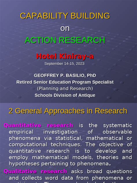 Capability Building On Action Research Pdf Quantitative Research Data