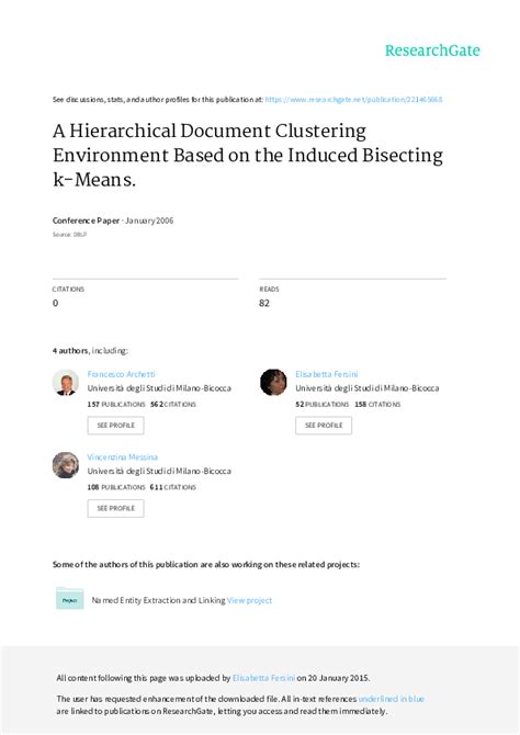 Pdf A Hierarchical Document Clustering Environment Based On The