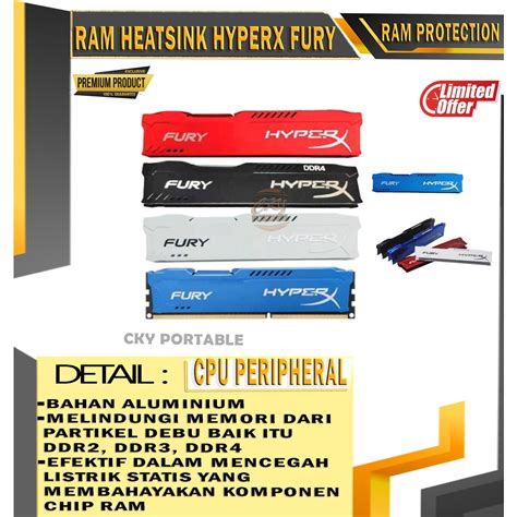 Jual HEATSINK RAM DDR3 4 RAM MEMORY HYPERX FURY BLACK RED BLUE Shopee Indonesia
