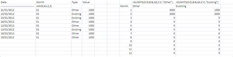 Arrays Sum Based On Values In Other Cells Stack Overflow