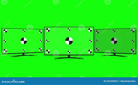 Three Smart Tv With Green Screen On Green Background Animation 3d