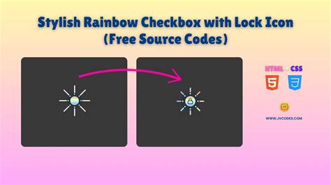 Stylish Rainbow Checkbox With Lock Icon Using Html And Css Free Source