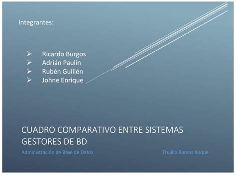 Pdf Cuadro Comparativo Entre Los Sgbd Dokumentips