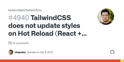 tailwindcss does not update styles on hot reload react jit mode