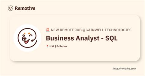 Hiring Business Analyst Sql Gainwell Technologies