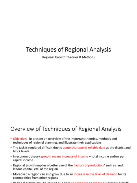 C 101 Techniques Of Regional Analysis Pdf Economic Growth Input