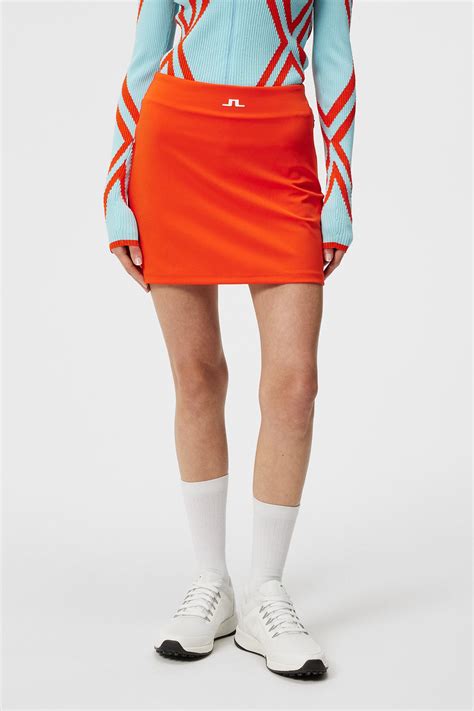 Raphaela Mid Skirt Tangerine Tango Jlindeberg