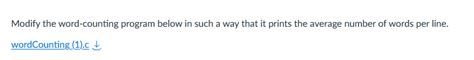 Solved Modify The Word Counting Program Below In Such A Way