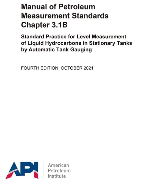 API MPMS Chapter 3 1B Fourth Edition 2021 PDF