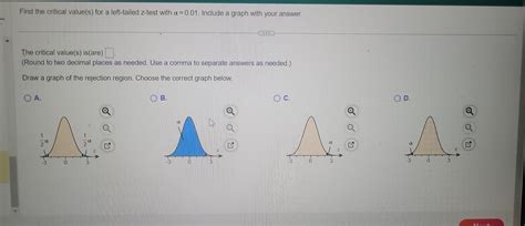 Solved Find The Critical Value S For A Left Tailed Z Test