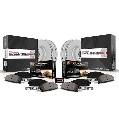 Powerstop Front And Rear Geomet Coated Brake Rotor And Pad Kit Fits