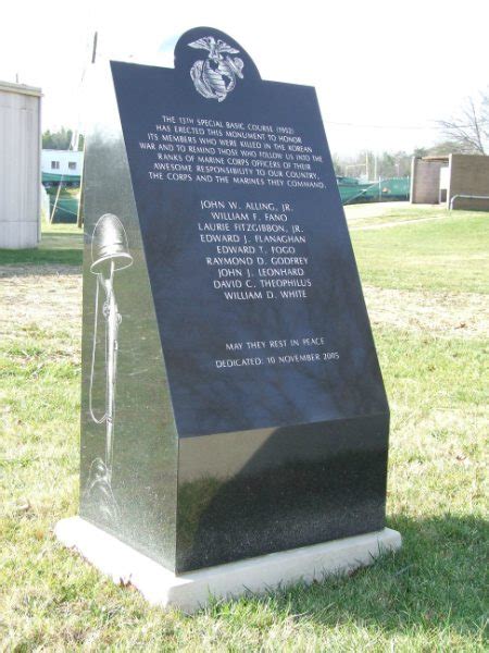 Veterans Memorial The Basic School Quantico Va Carroll Memorials