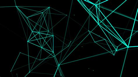 네트워크 연결 구조 움직이는 점과 선이있는 추상적 인 녹색 배경 미래 지향적 인 그림 디지털 기술 설계 벡터 일러스트레이션