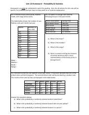 Homework Probability Pdf Unit Homework Probability Statistics Homework Is To Only Be