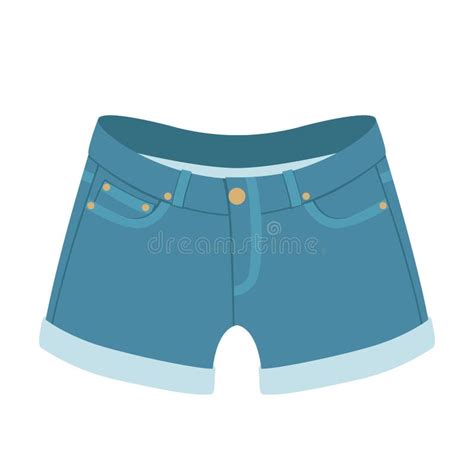 Jeans Shorts Vector Illustration Flat Style Front Stock Vector Illustration Of Background