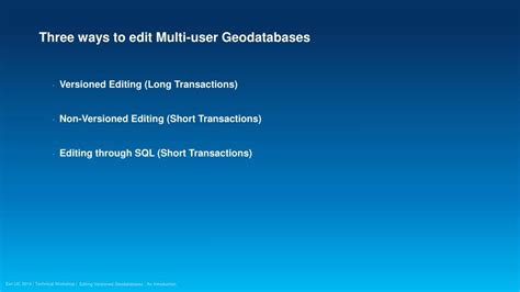 PPT Editing Versioned Geodatabases An Introduction PowerPoint