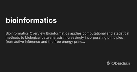 Bioinformatics Obsidian Publish
