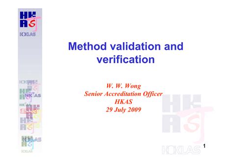 Method Validation And Verification
