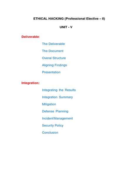 Ethical Hackin 5unit Pdf Information Security Security
