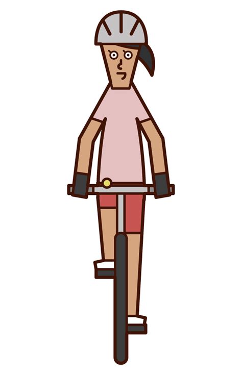 자전거 타는 사람 여성의 그림 무료 일러스트 소재집 Kukukeke