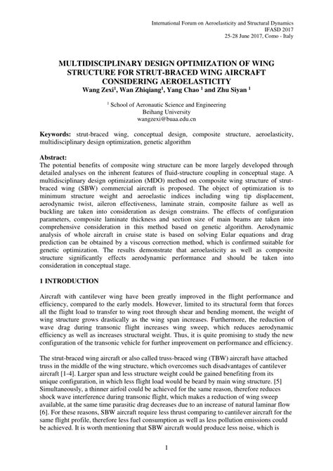Pdf International Forum On Aeroelasticity And Structural Dynamics
