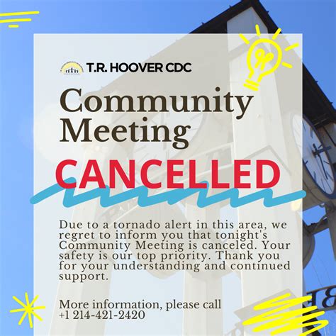 Community Meeting Is Cancelled Tonight Tr Hoover Cdc