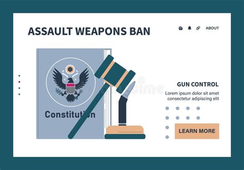 Gun Control Web Or Landing Set Second Amendment Ban Stock Vector Illustration Of Control