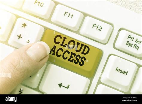 Text Sign Showing Cloud Access Word Written On Software Tool Between The Organization And The