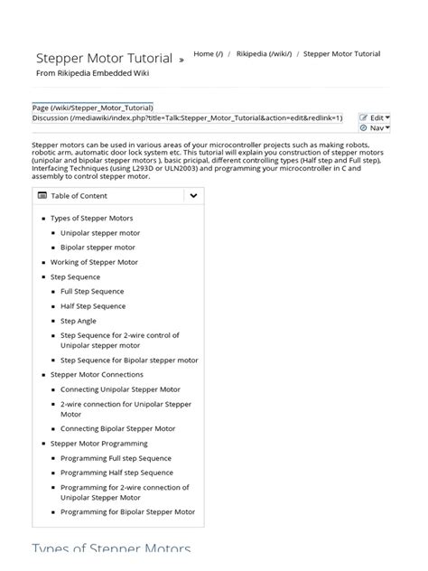 Stepper Motor Interfacing With Microcontroller Tutorial Pdf Electrical Equipment