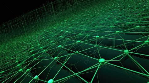 Green Grid Network In Stunning 3d Rendering Background 3d Wireframe