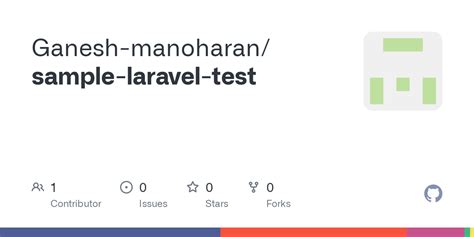 GitHub Ganesh Manoharan Sample Laravel Test