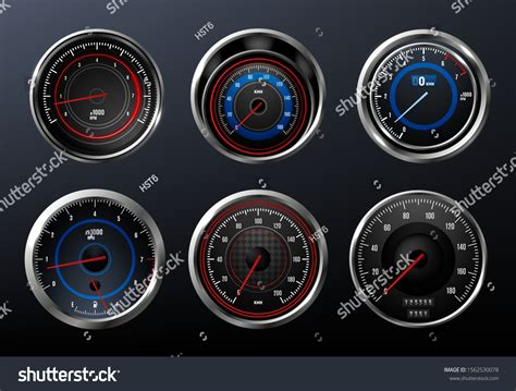 Car Speedometer Tachometer Dashboard Analog Device Stock Vector Royalty Free