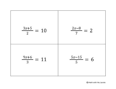 Solving Two Step Equations Task Cards By Math With Ms Lavoie Tpt