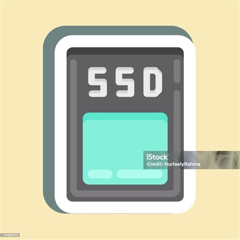 스티커 Ssd 컴퓨터 구성 요소 기호에 적합합니다 편집 가능한 간단한 디자인 디자인 템플릿 벡터 간단한 그림 0명에 대한 스톡