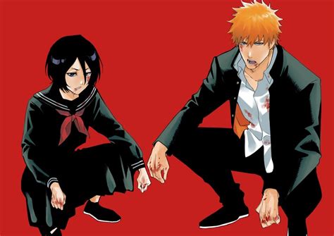 Kuchiki Rukia And Kurosaki Ichigo Bleach Drawn By Sushisalmon95