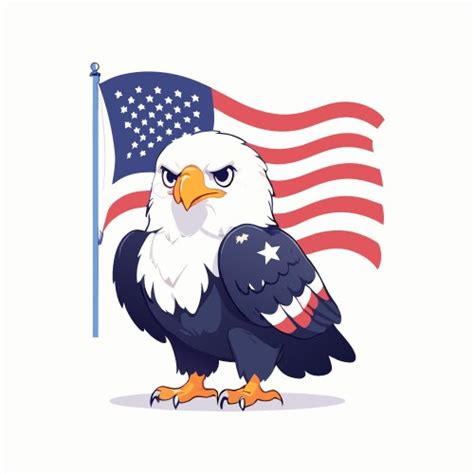Bald Eagle Hold A American Flag Royalty Free Vector Image