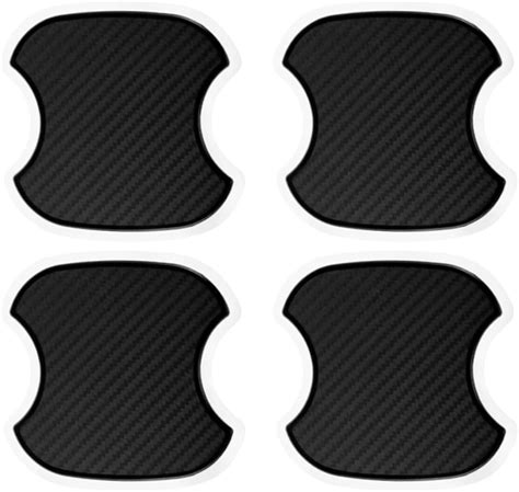 4pcs Car Door Handle Cup Scratch Protectors Tpu Carbon Fiber Door Bowl 3d Traceless